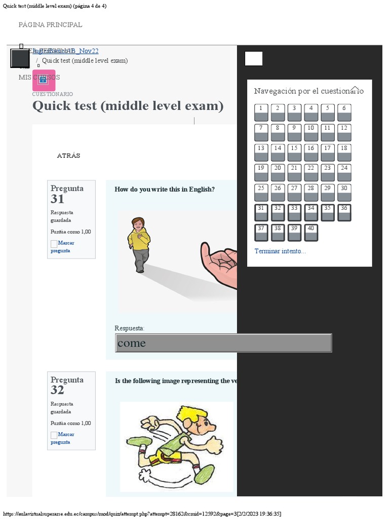 Quick Test (Middle Level Exam) (Página 4 de 4) | PDF