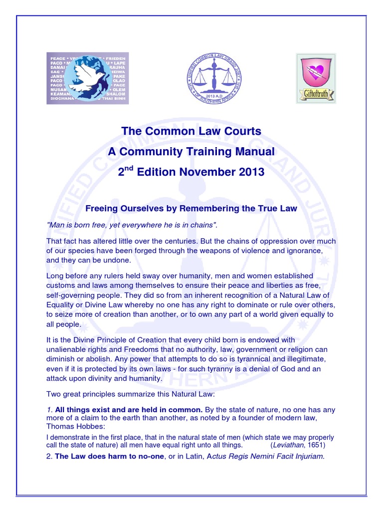 The Common Law Courts Training Manual Nov 2013 | PDF