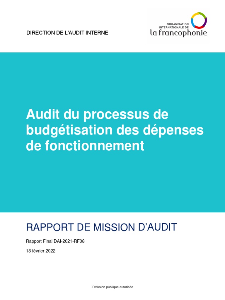 Audit Du Processus de Budgétisation Des Dépenses de Fonctionnement | PDF