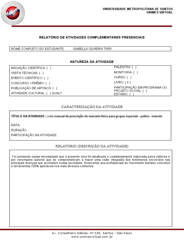 Modelo de Relatório - ATC | PDF | Science
