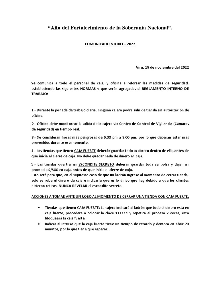 Comunicado N º 003 | PDF