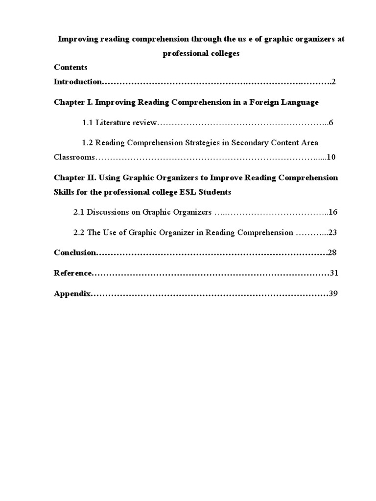 Graphic Organizers for ESL Reading Skills | PDF