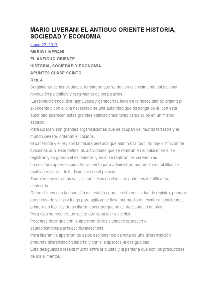 MARIO LIVERANI EL ANTIGUO ORIENTE HISTORIA | PDF | Mesopotamia ...