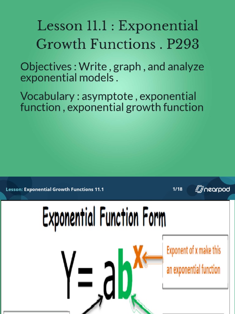 Exponential Growth Functions 11.1 | PDF