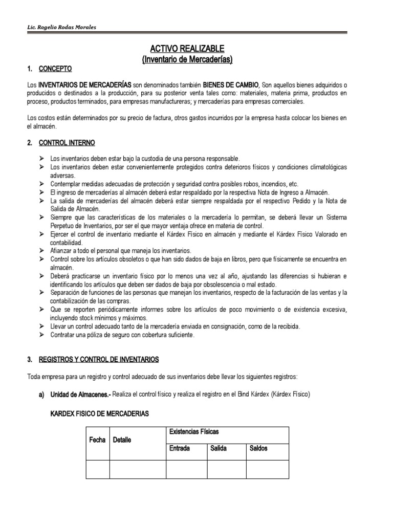 ACTIVO REALIZABLE (Teoria y Ejercicios para Recordar) | PDF