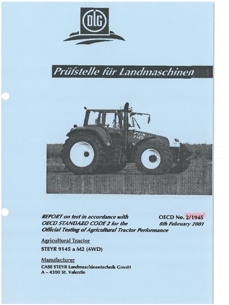 Steyr 9145 Tractor Data | PDF