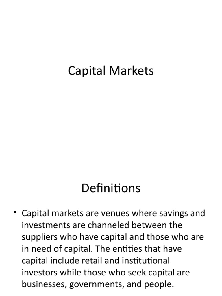 Capital Market Lectures Part 1 | PDF | Stocks | Financial Markets