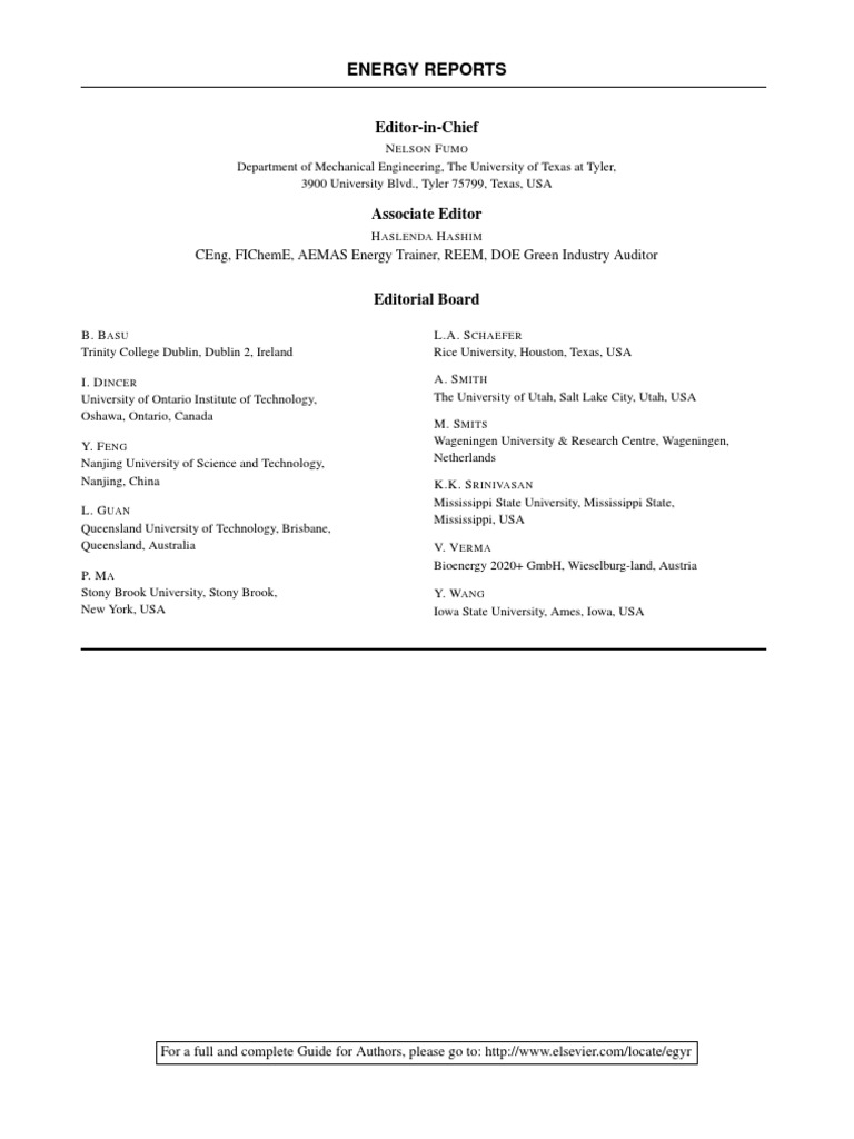 Editorial-Board 2019 Energy-Reports | PDF