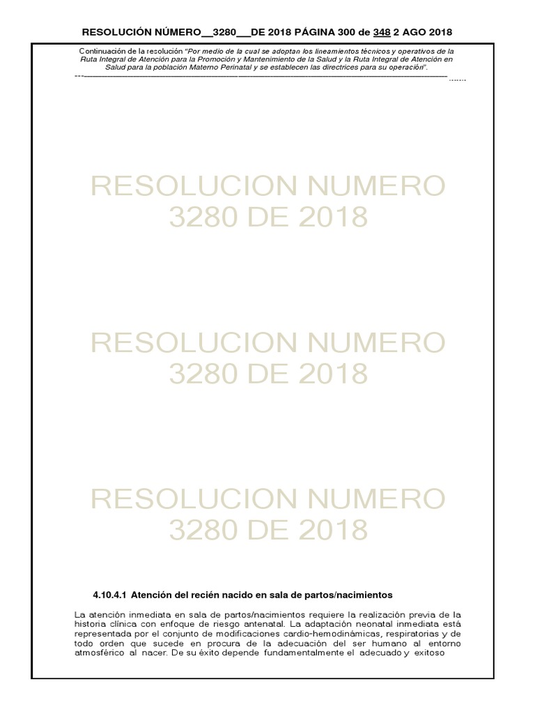 Resolucion 3280 de 2018 | PDF
