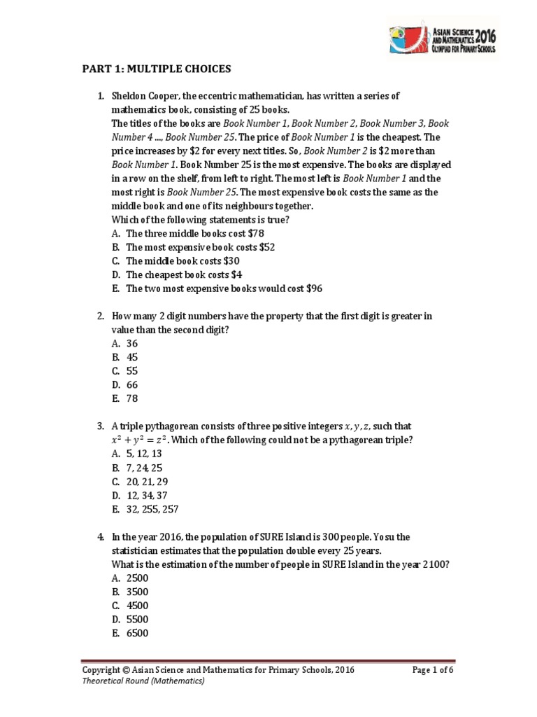 ASMOPS 2016, Theory, Math, Problems | PDF | Numbers | Triangle