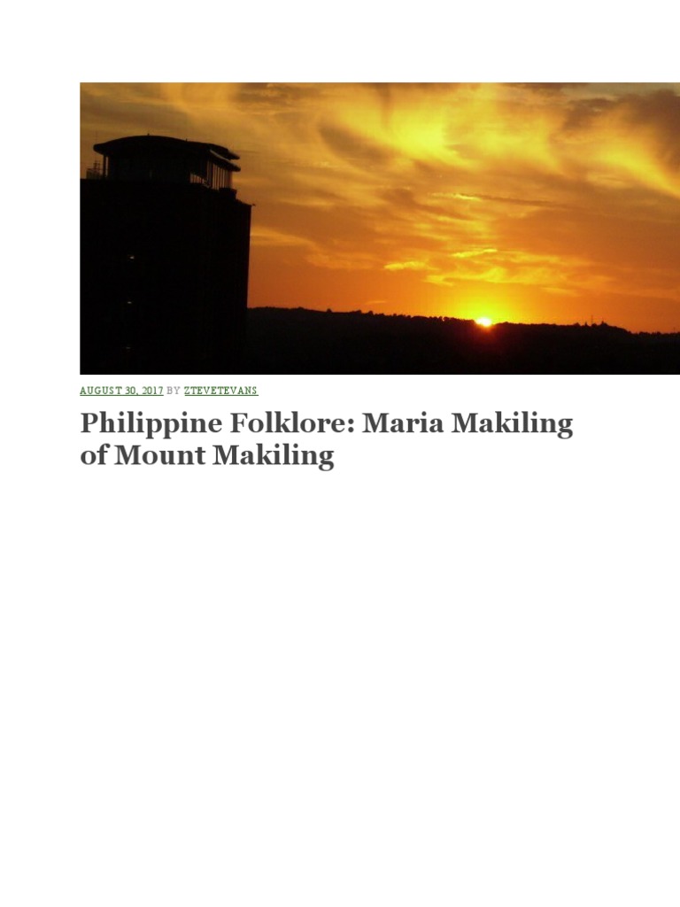 Philippine Folklore: Maria Makiling of Mount Makiling: AUGUST 30, 2017 ...