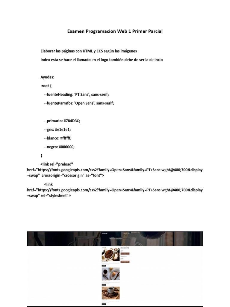 Examen Programacion Web 1 Primer Parcial | PDF