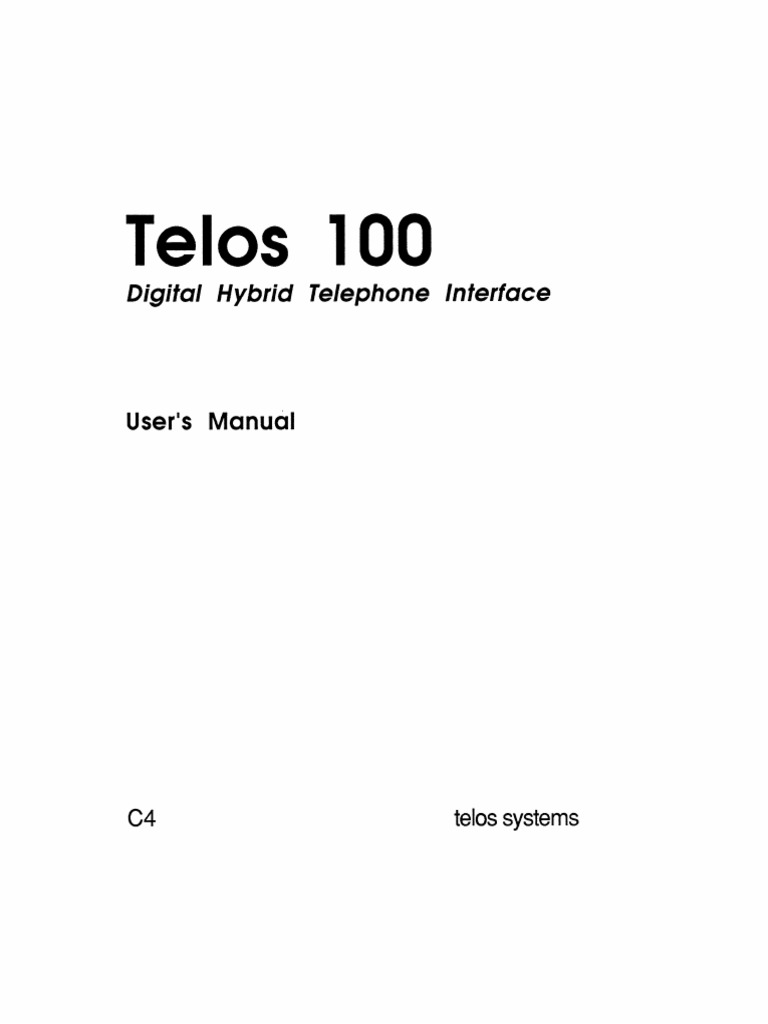 Telos 100 Hybrid | PDF