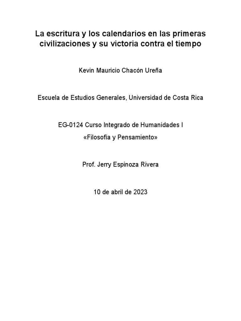 Escritura y Calendarios: Claves Civiles | PDF | Ciencias sociales