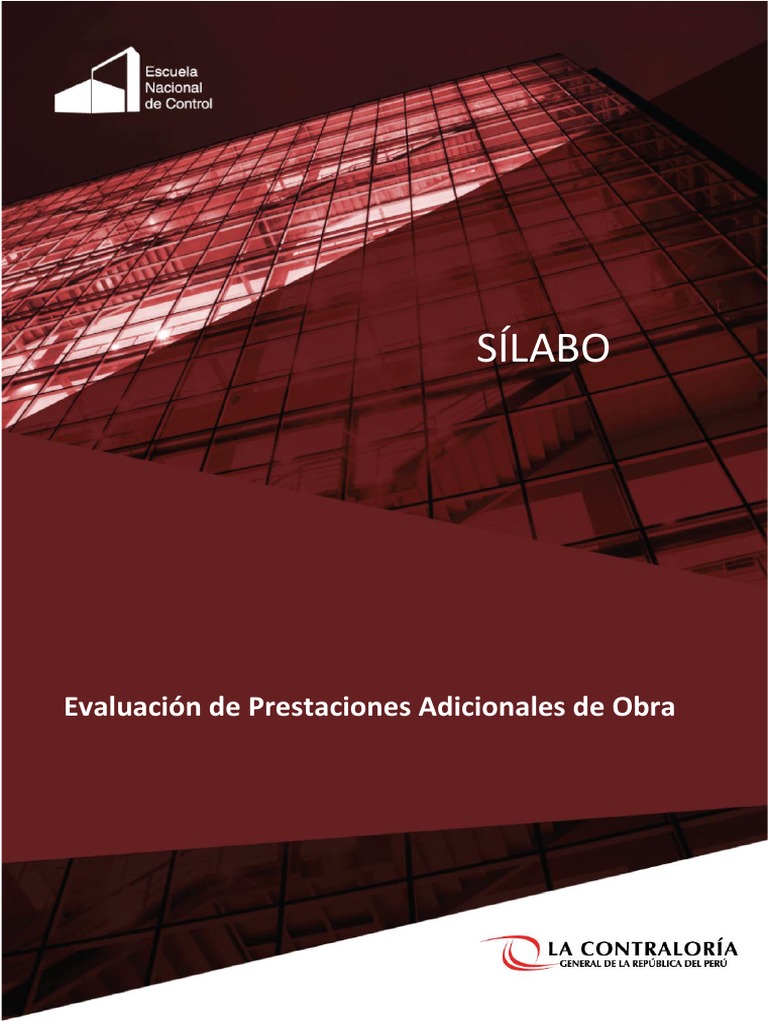 1.0. - Sílabo - Evaluación de Prestaciones Adicionales de Obra | PDF ...
