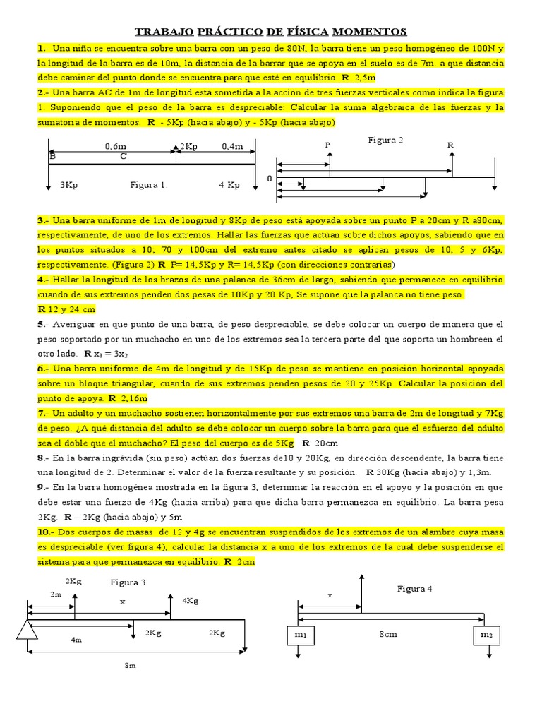 Trabajo Práctico de Física de Momentos | PDF