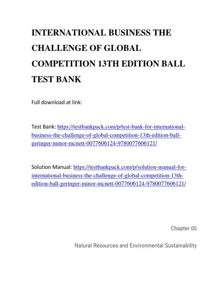 International Business Test Bank | PDF