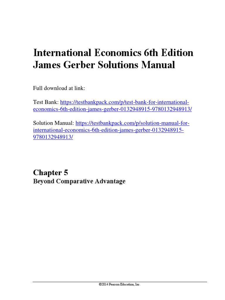 International Economics 6th Edition James Gerber Solutions Manual 1 ...