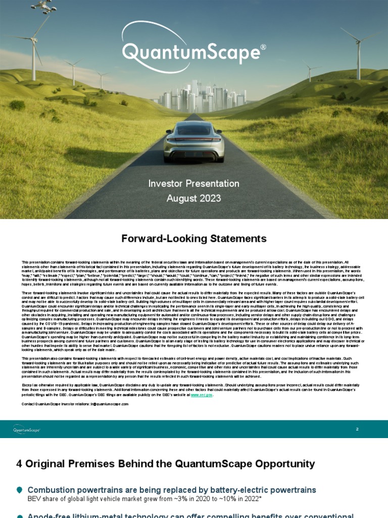 QuantumScape Investor Presentation 2023 | PDF