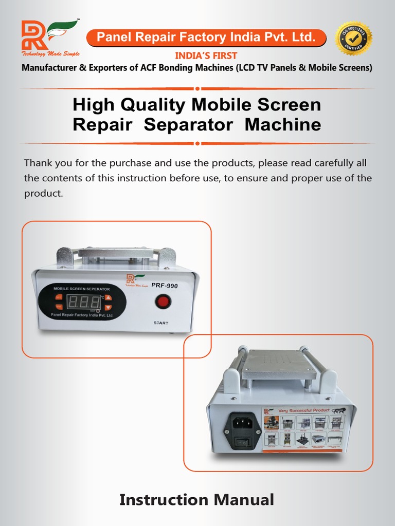 Mobile Screen Separator Manual | PDF