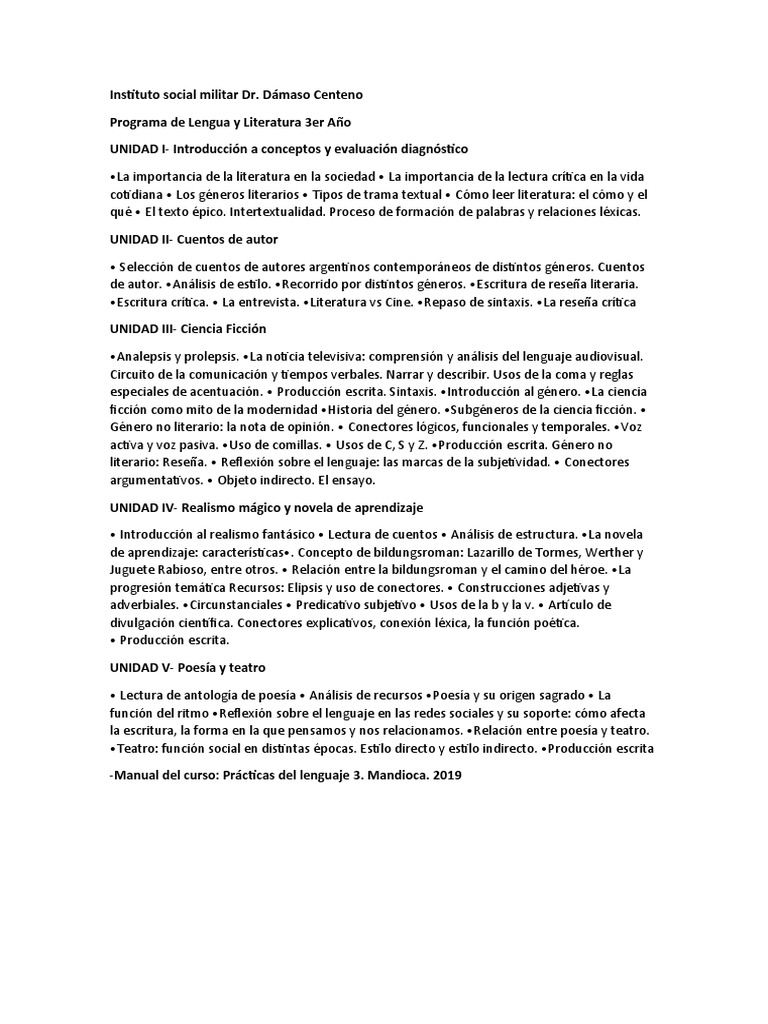 Programa 3ro 2022 | PDF