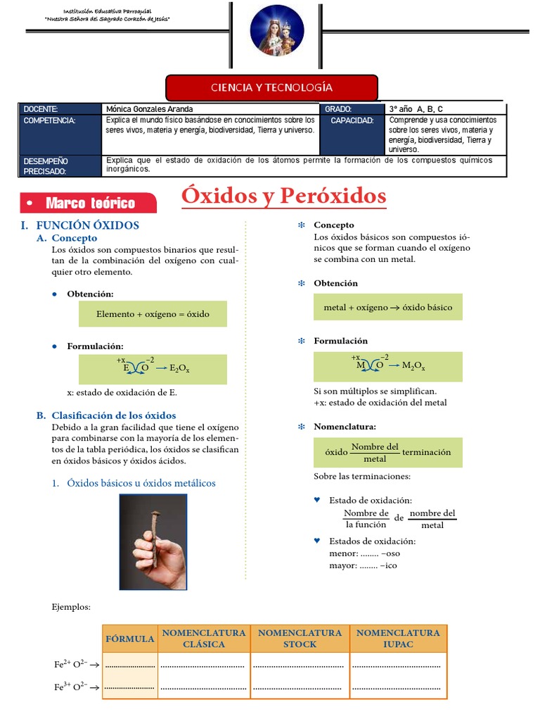 5 Oxidos y Peroxidos | PDF | Óxido | Química Física