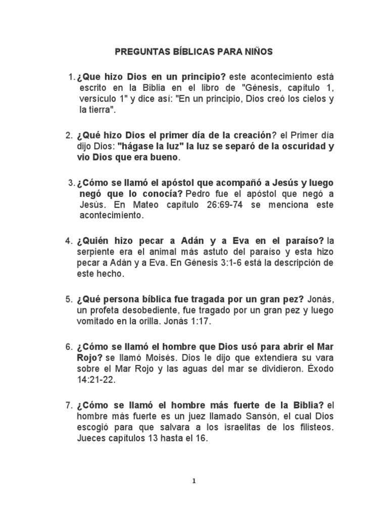 Preguntas para Niños | PDF