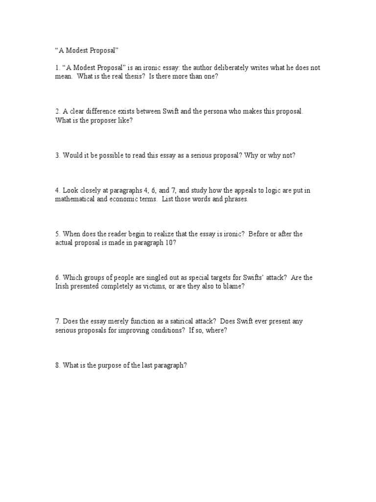 A Modest Proposal | PDF