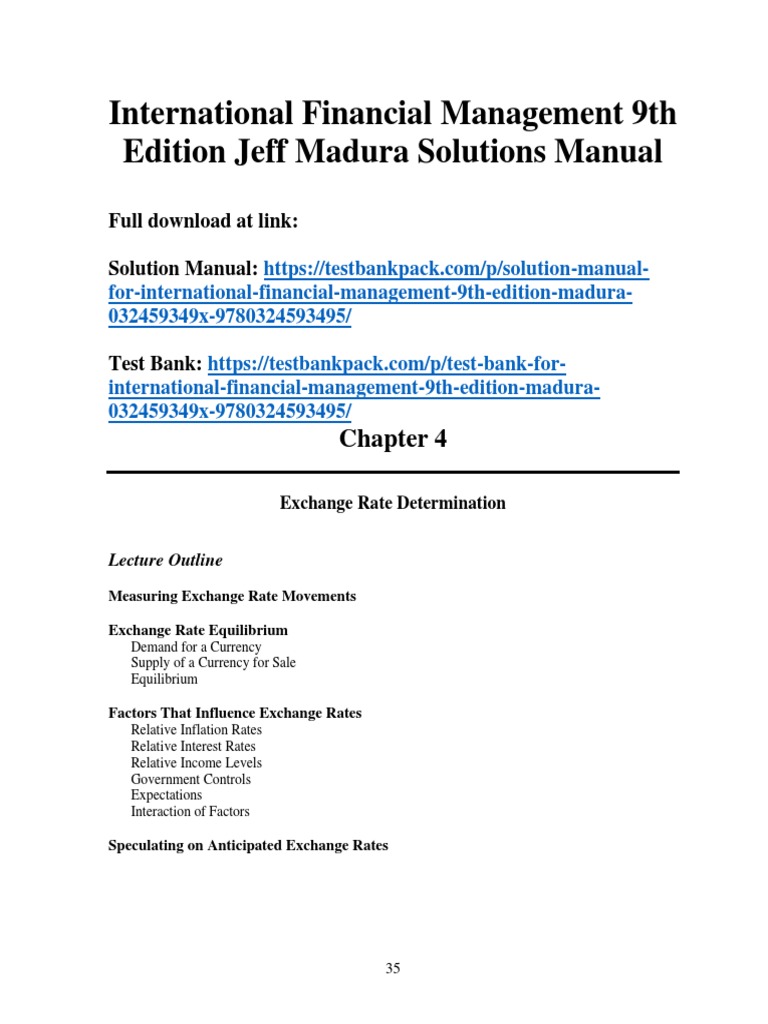 International Financial Management 9th Edition Jeff Madura Solutions ...
