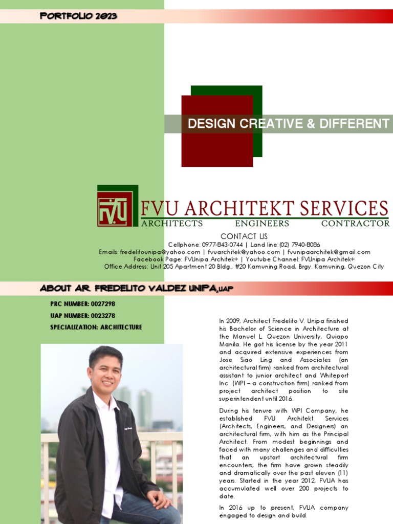 Fvu Architekt Company Portfolio Designbuild 2023 Pdf 