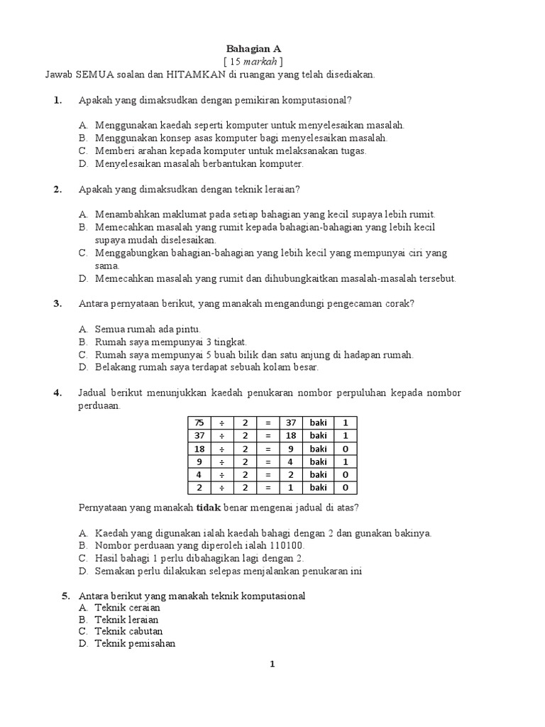 Soalan PPT Ask F1 2022 | PDF