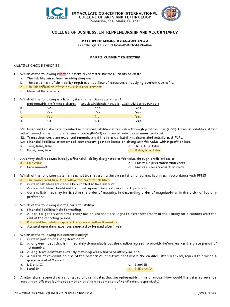 2nd Year Intacc | PDF