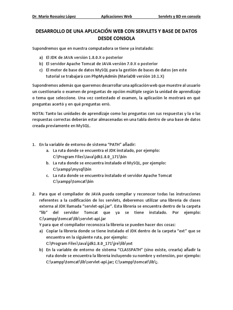3 Tutorial Servlets BD Consola | PDF 3 Tutorial Servlets BD Consola | PDF