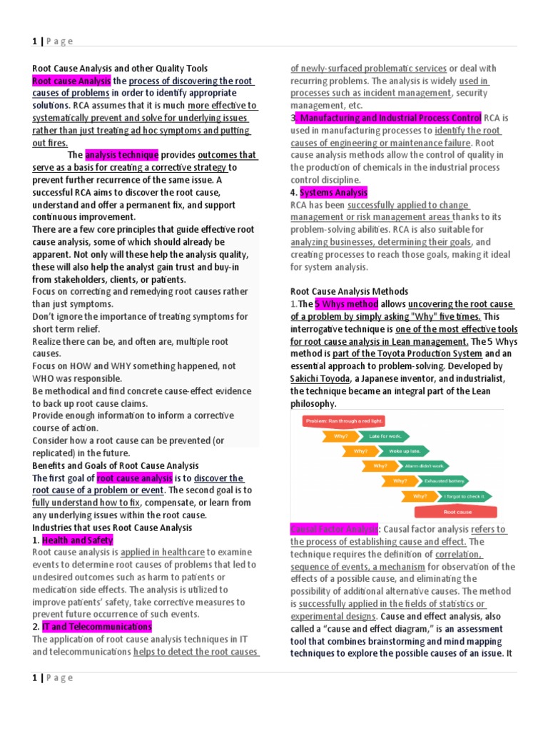 Root Cause Analysis | PDF | Systems Science | Cognition