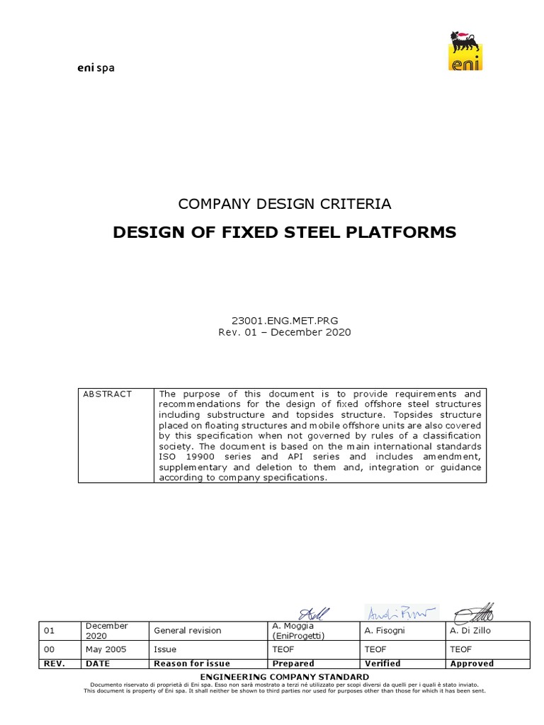 Design of Fixed Steel Platforms | PDF