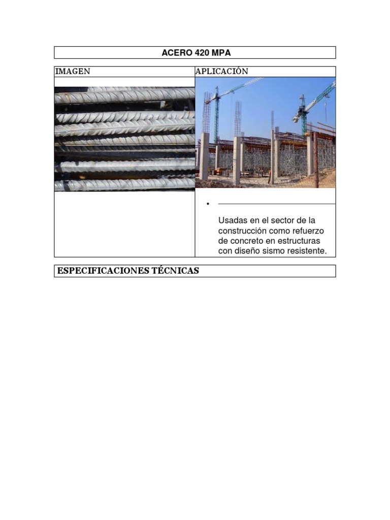 Especificaciones del Acero 420 MPA | PDF | Acero | Elementos químicos