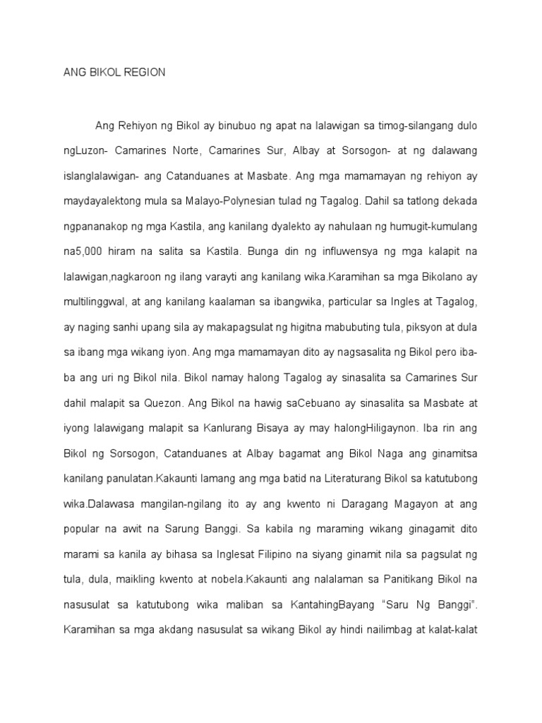 Ang Bikol Region | PDF