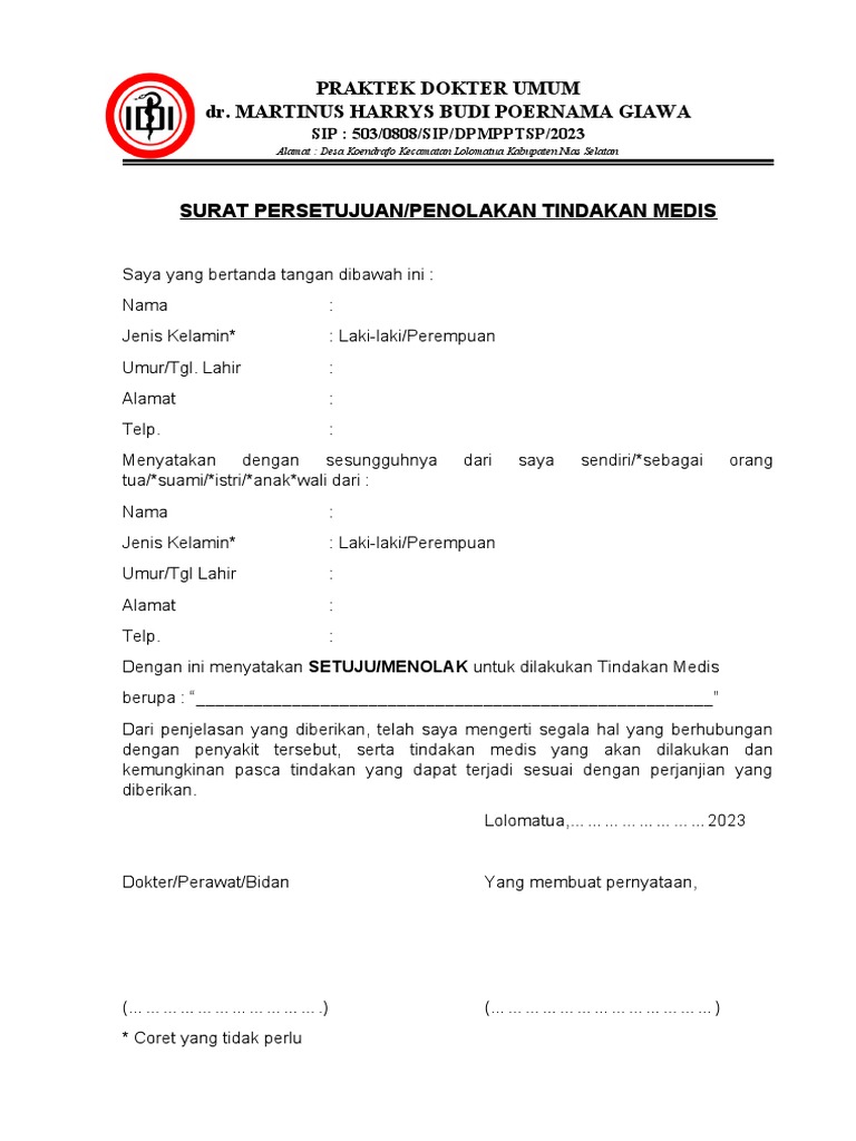 Informed Consent Tindakan Medis | PDF | Ilmu Sosial | Hukum