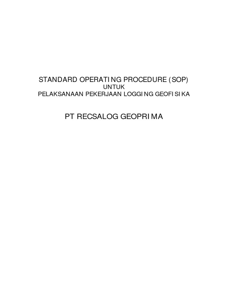SOP Geophysical Logging | PDF | Sains & Matematika