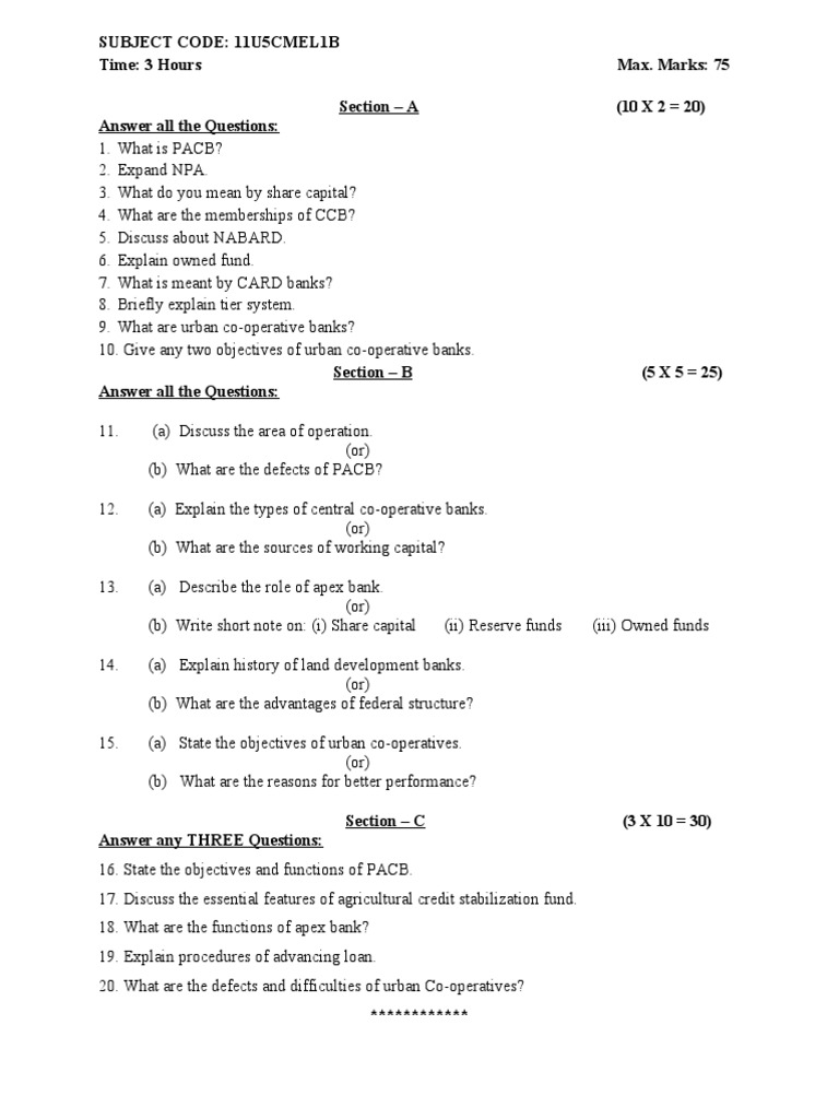 PACB and Urban Co-operative Banks Exam Guide | PDF | Finance & Money ...