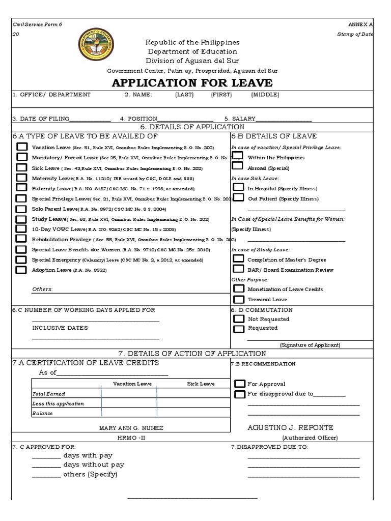 Form 6 School Clearance | PDF