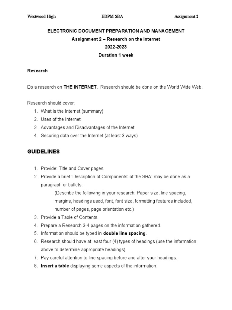 Internet Research Guidelines for EDPM | PDF