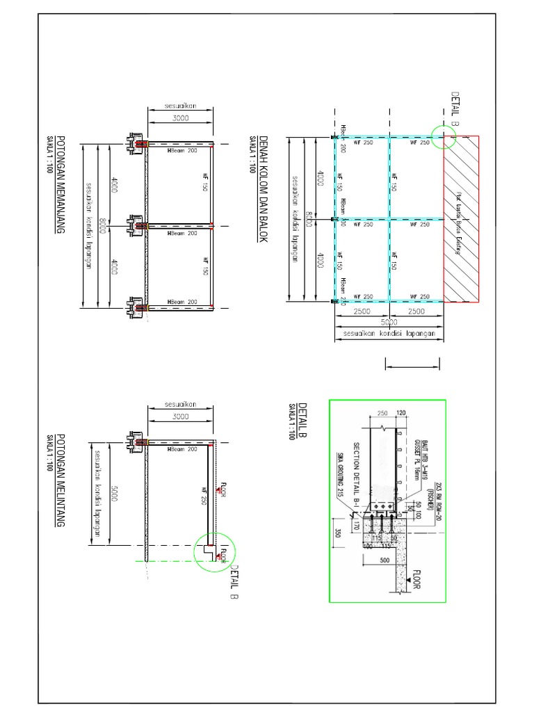 Sketsa Kanopy Rangka Baja | PDF