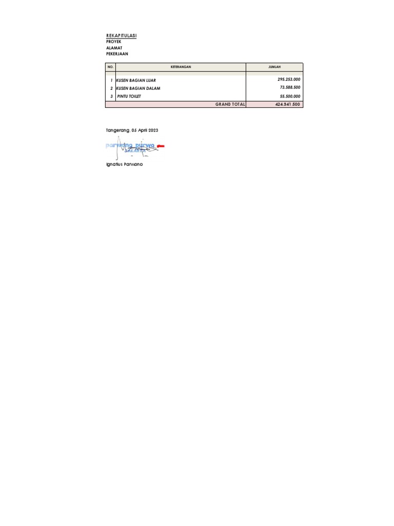 Rekap - Mess Mandau Rev.1 | PDF