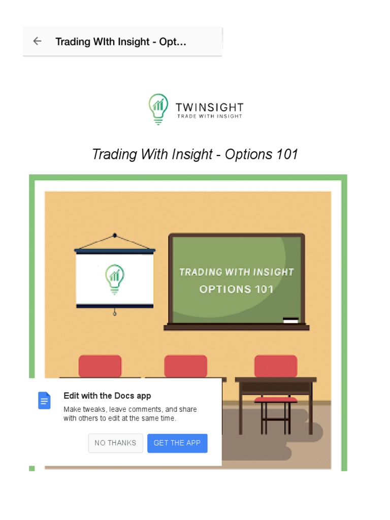 Trading WIth Insight - Options 101 - v1 | PDF