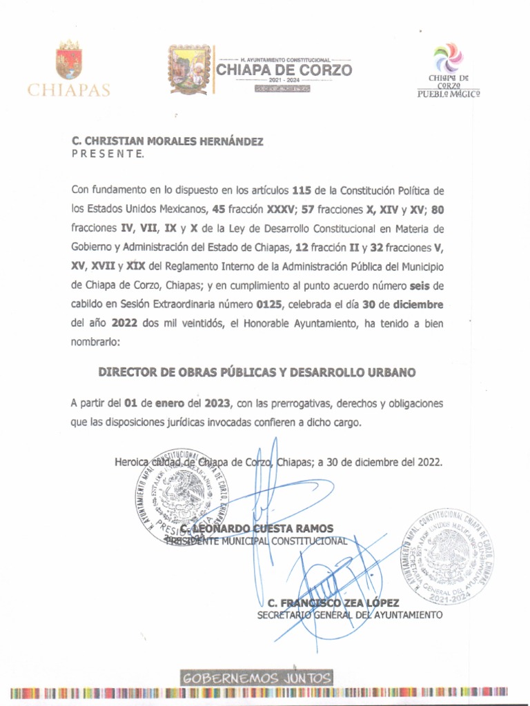 Nombramiento de Director de Obras Publicas | PDF