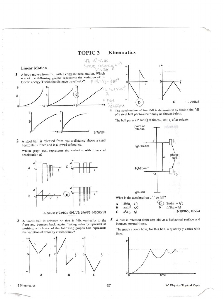 Dyna A Level Kinematics Dynamics | PDF