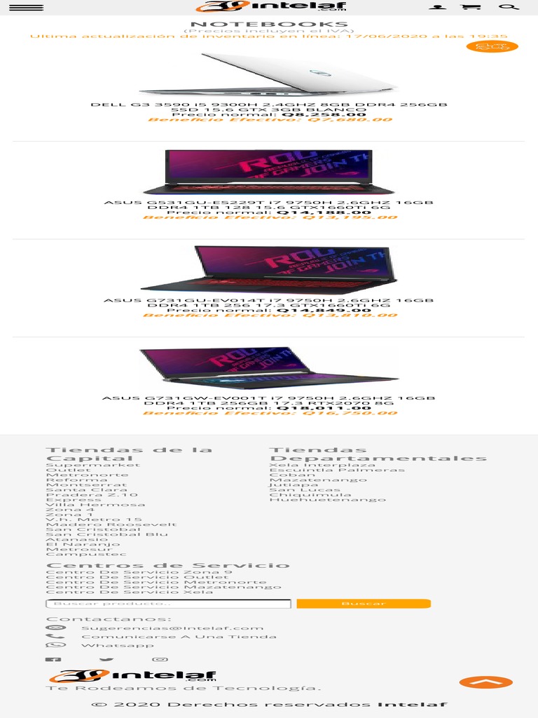 Tiendas y Productos Intelaf en Guatemala | PDF