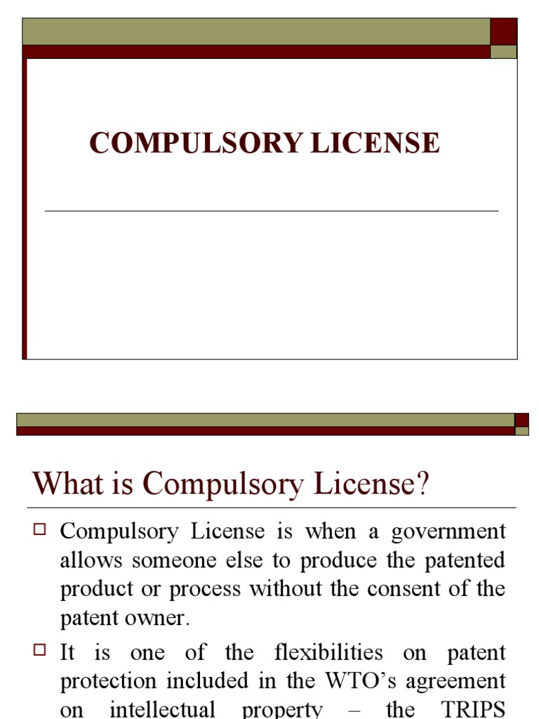 IPR Notes Compulsory Licensing | PDF