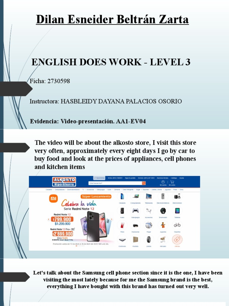 Evidencia Video Presentación AA1 EV04 | PDF